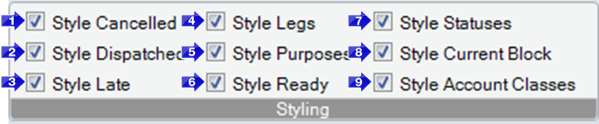 Dispatch Screen Style Settings